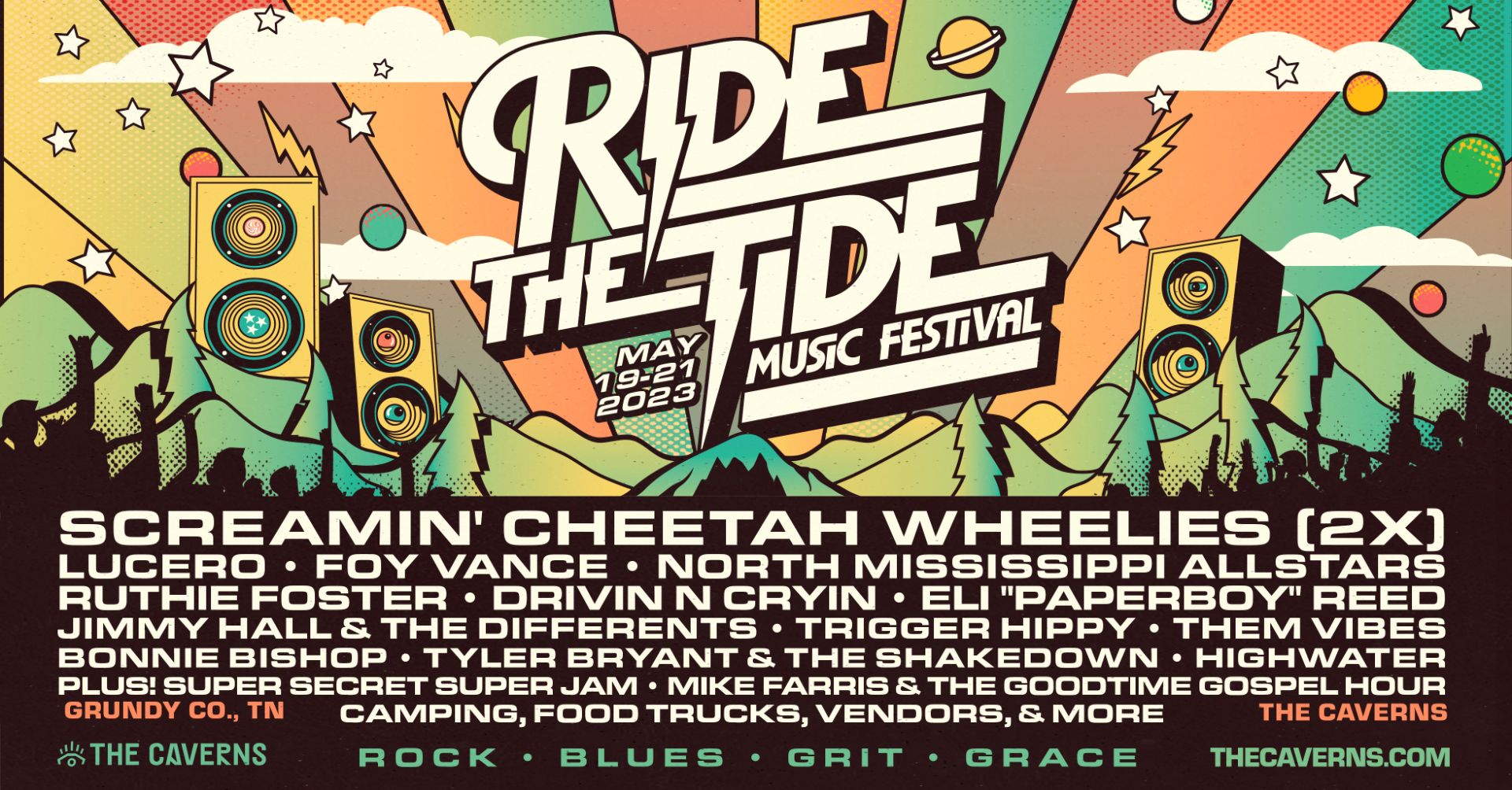 Ride The Tide Music Festival, May 19-21, 2023 - The Caverns