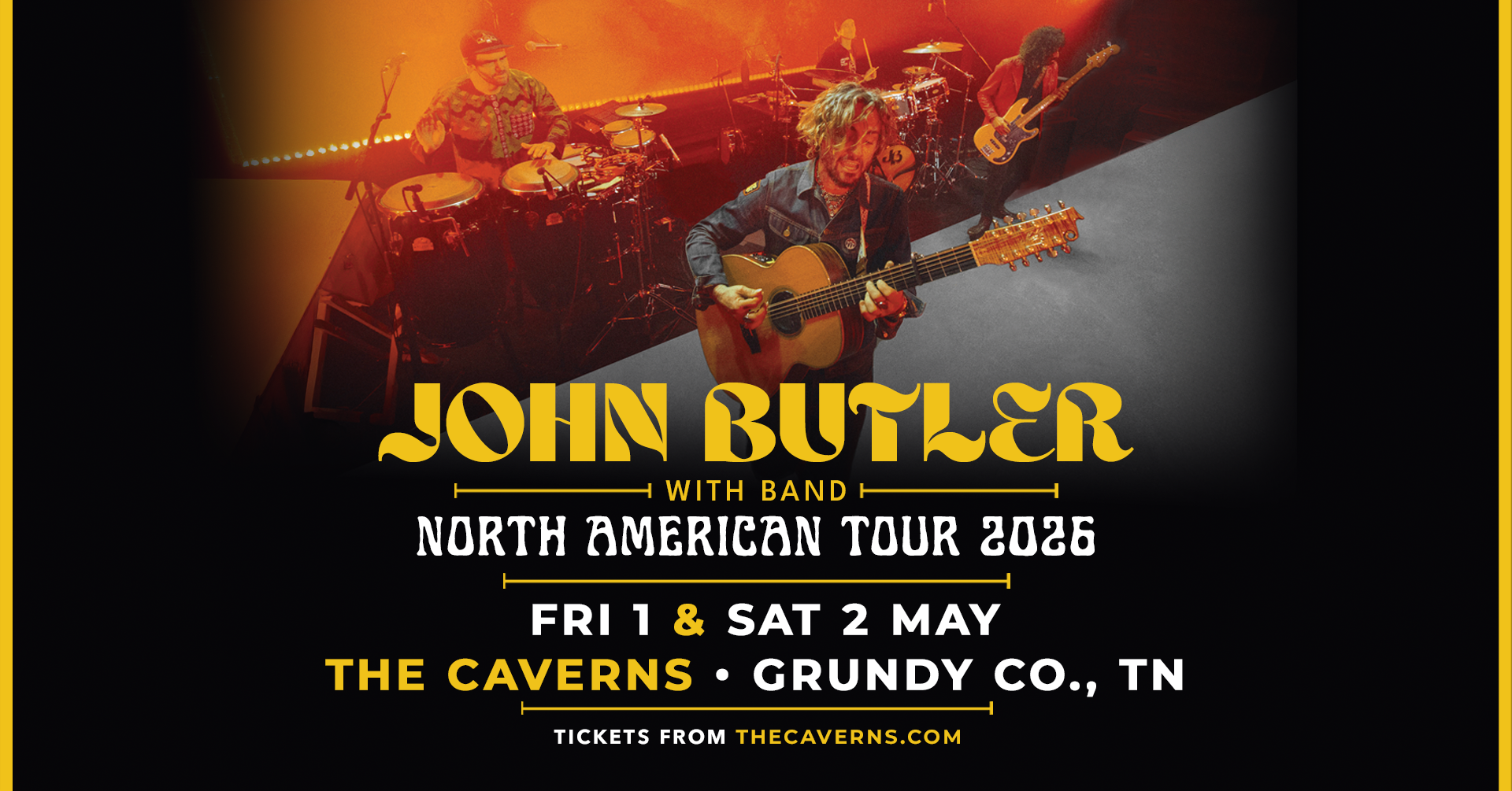 John Butler with Band in The Caverns, May 1 & 2, 2026 - The Caverns
