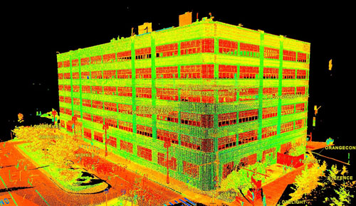 Lidar Survey Dimensions of a 6-Story Building - Michigan