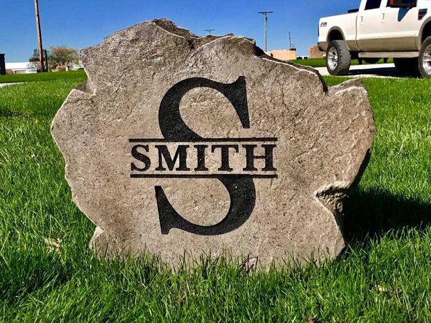 Gallery - Engraved Stone Monument Signs & Yard Stones - Boulder Designs