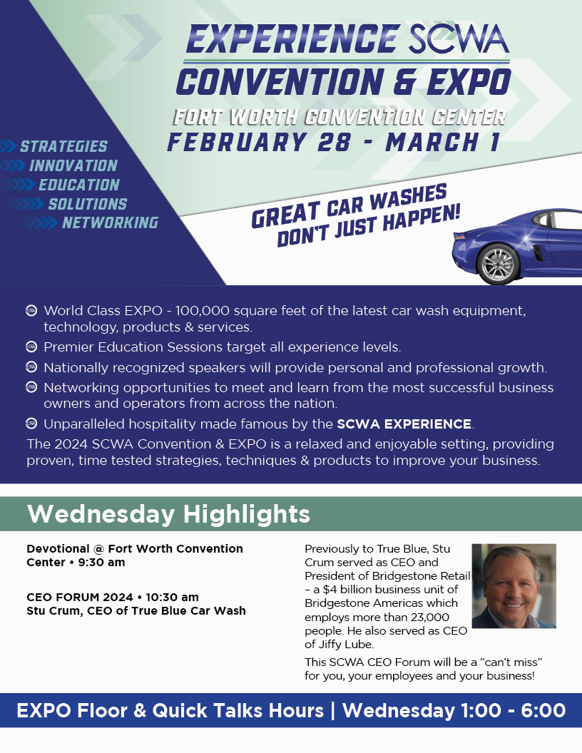Program Information - Southwest Car Wash Association
