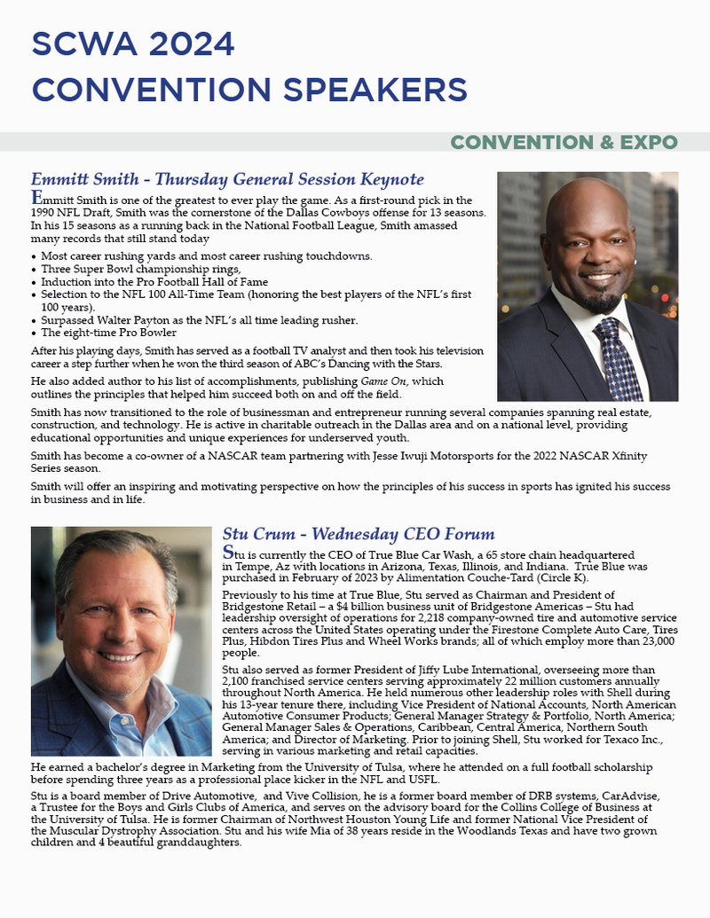 Program Information - Southwest Car Wash Association