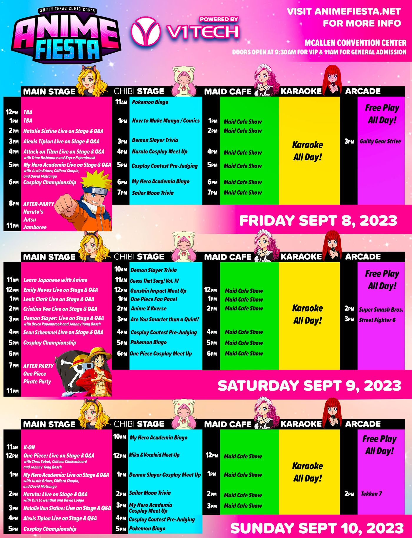 Schedule ANIMEFIESTA